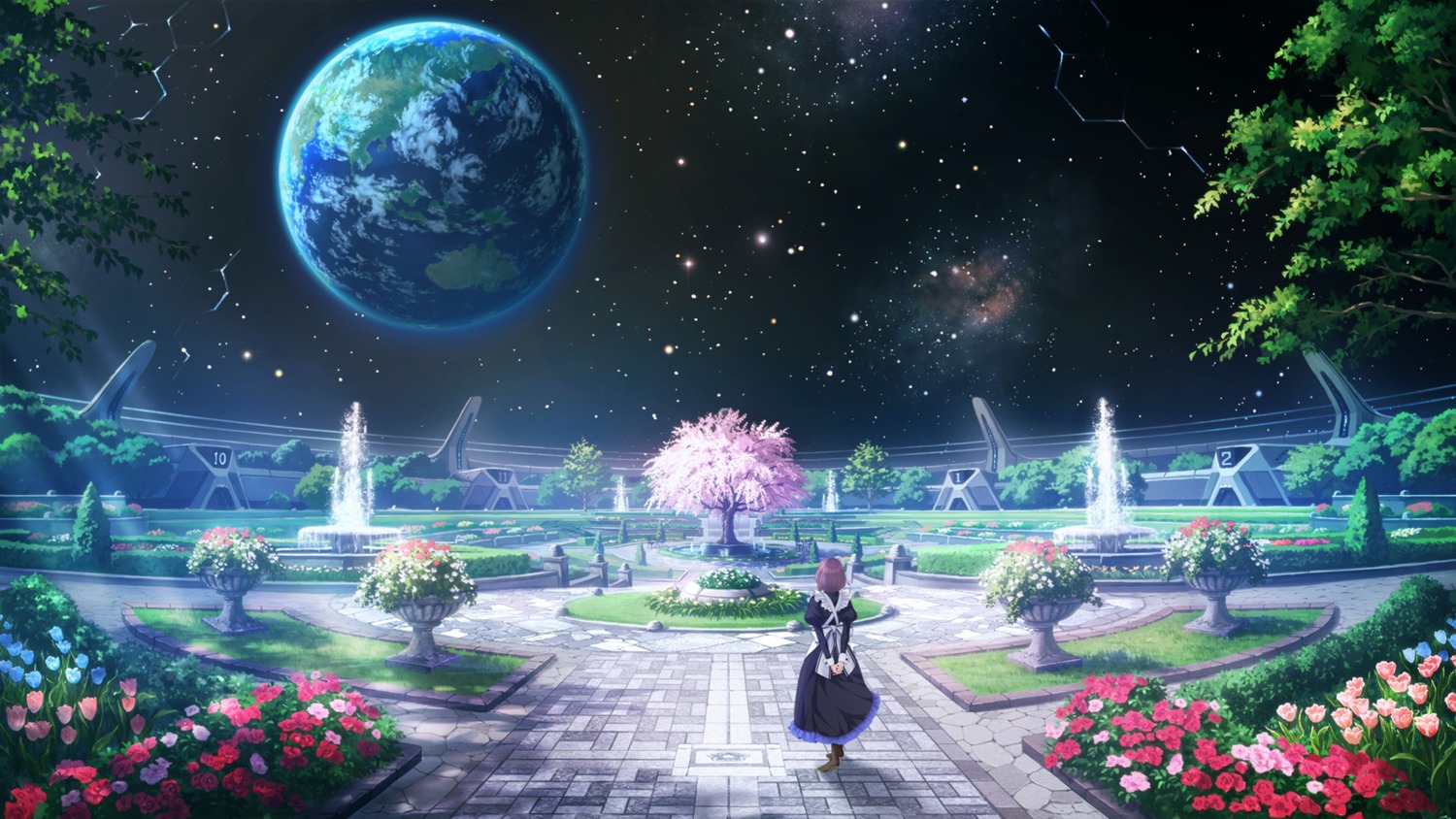 purple software sukoyaka93 moon ghost heels landscape maid wallpaper | #1184775 | yande.re